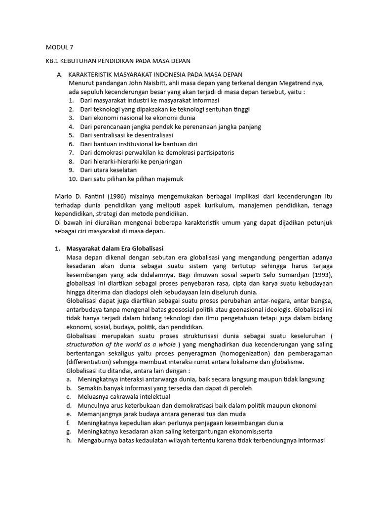 RANGKUMAN MODUL 7 KB 1 KURIKULUM | PDF