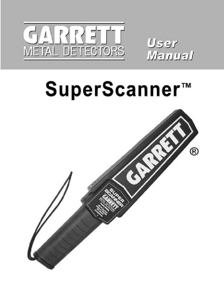 Garrett-Super-Scanner-V-Manual | PDF | Metal Detector | Rechargeable ...