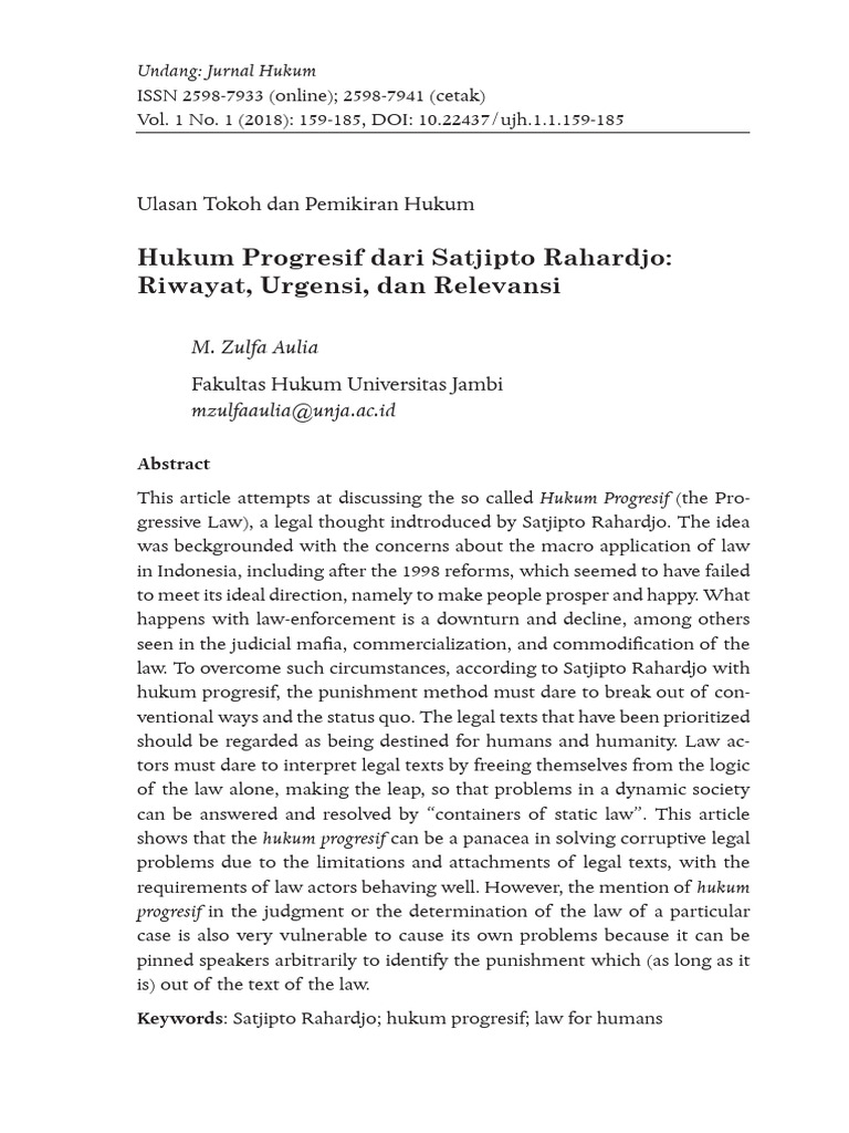 Hukum Progresif Dari Satjipto Rahardjo | PDF | Justice | Crime & Violence