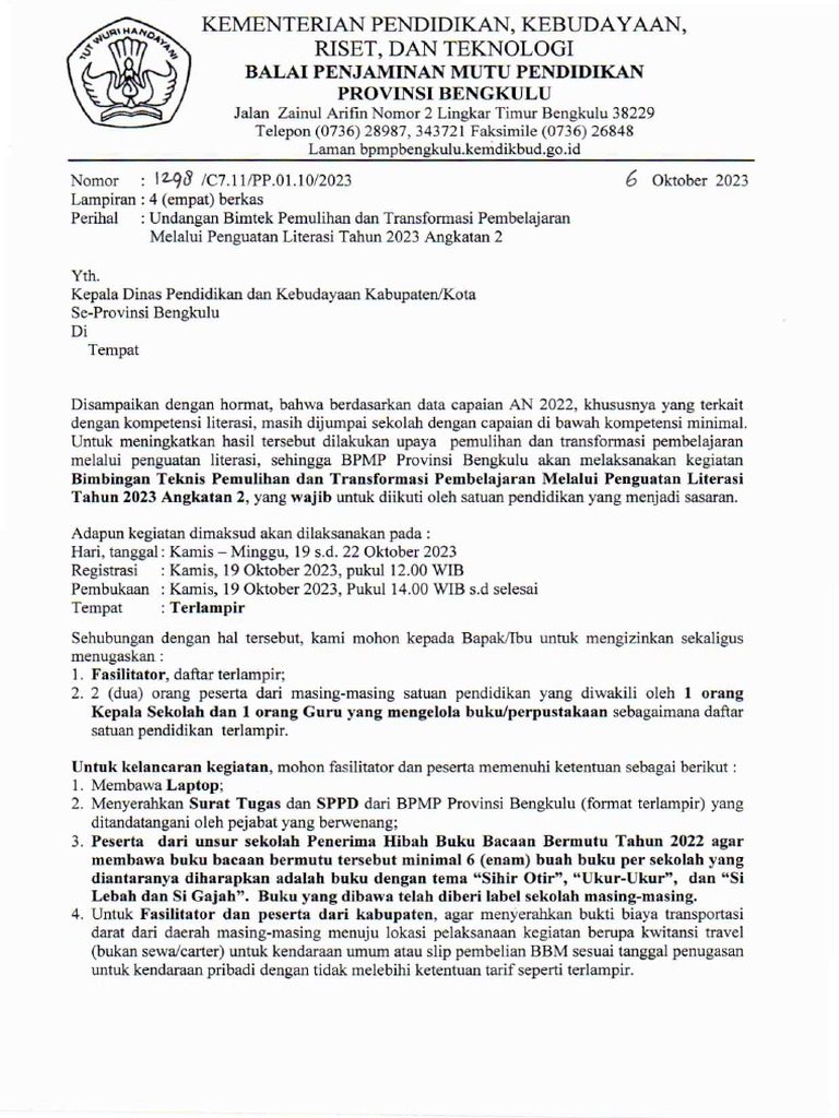 Undangan Bimtek Akt.2 | PDF