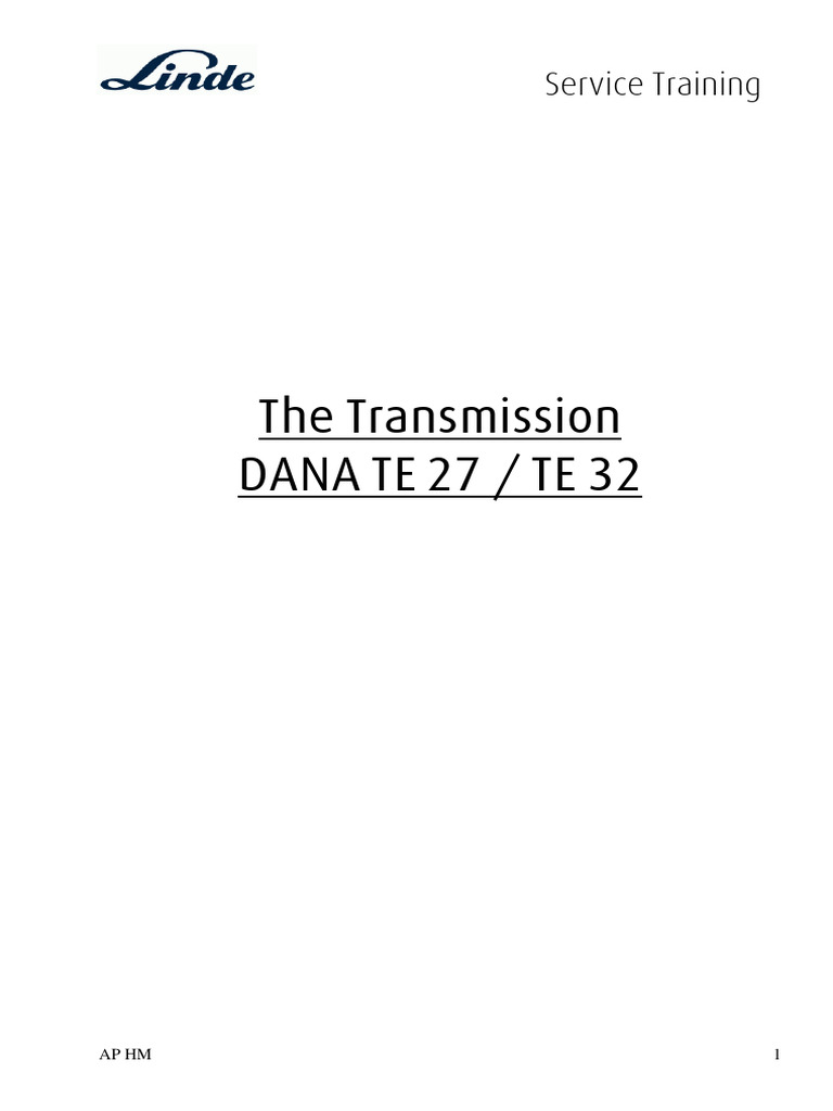 The Dana TE 27 - 32 Transmission | PDF | Clutch | Hertz