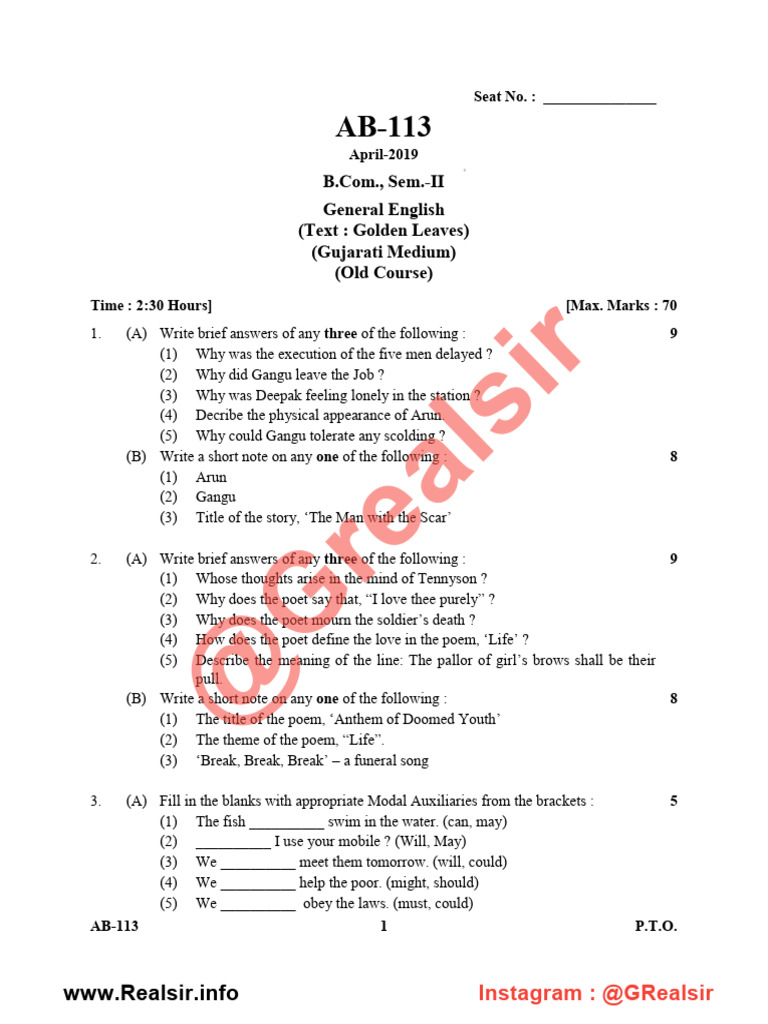 (General English) - 2019 | PDF