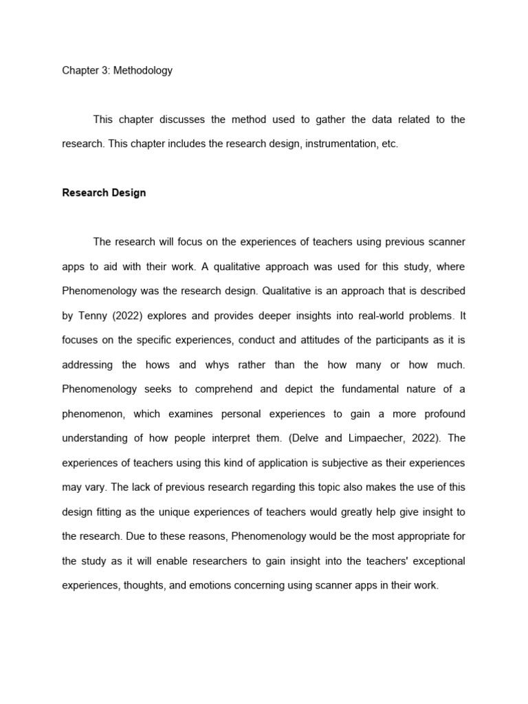 Group 6 Chapter 3 - Methodology | PDF | Experience | Methodology