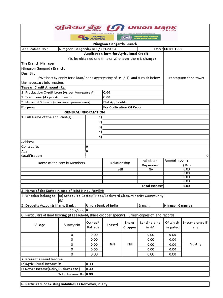 BLANK APPLICATION FORM | PDF | Loans | Banks