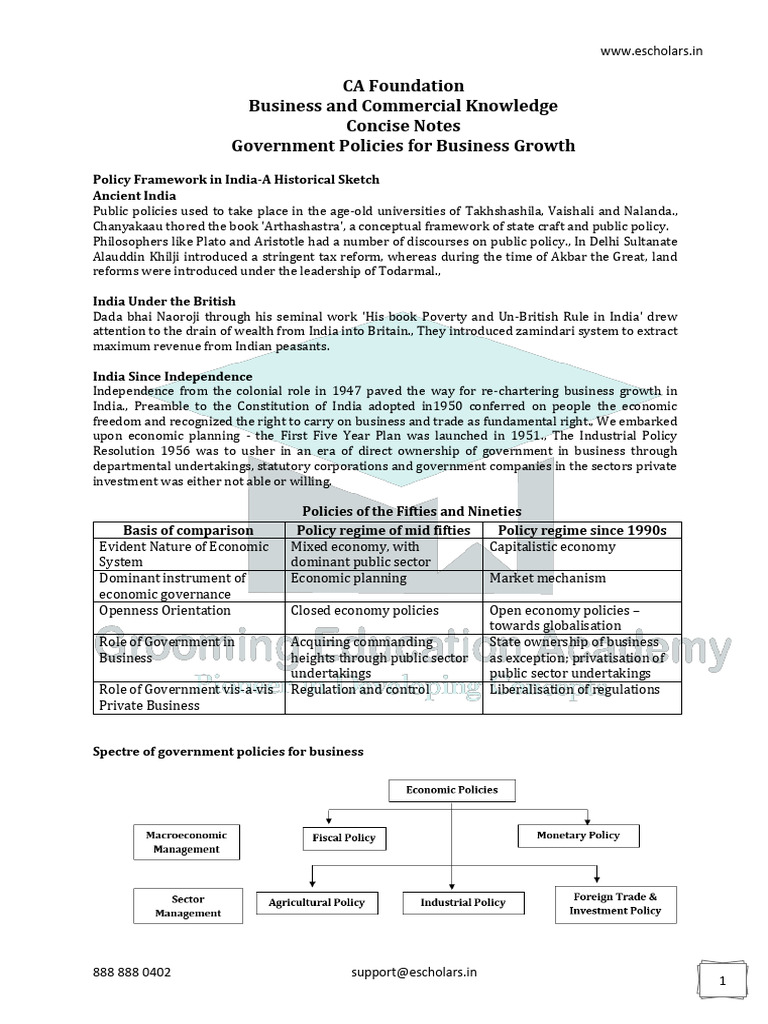 Government Policies for Business Growth | PDF | Foreign Direct ...
