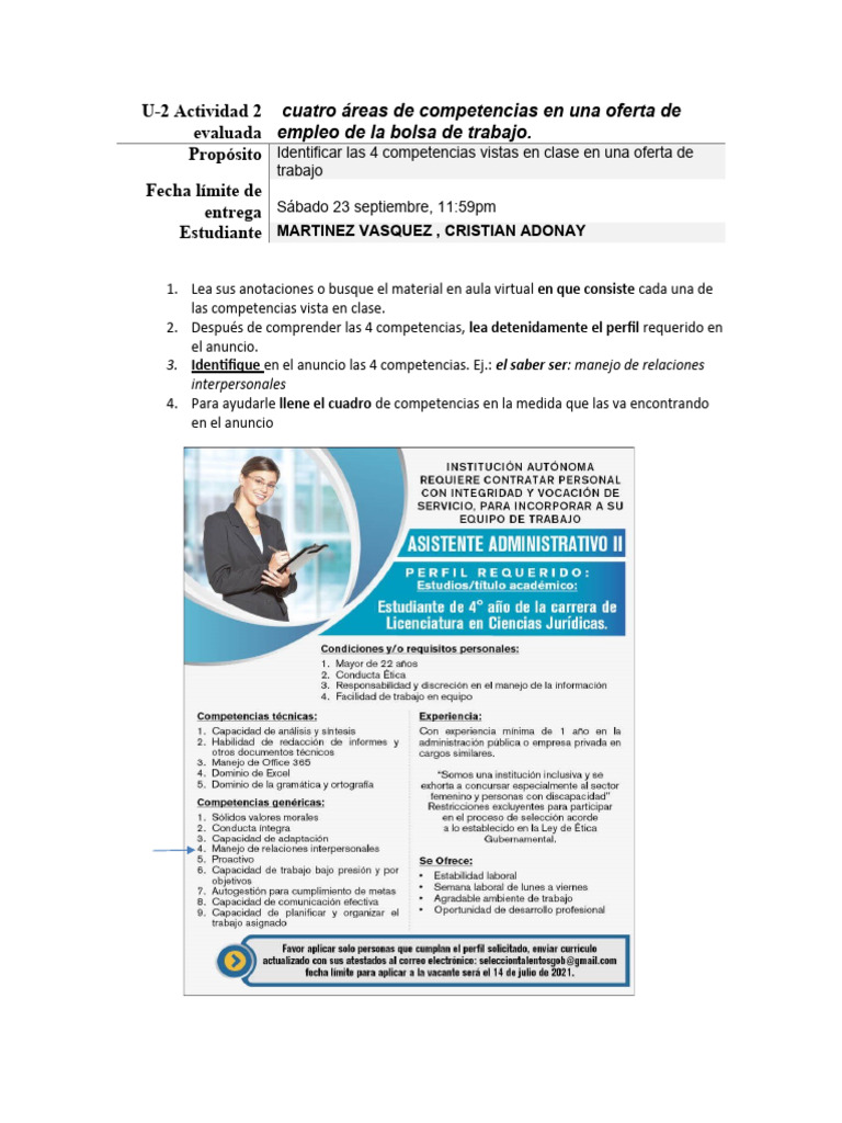 ACTIVIDAD 2 P2 COMPETENCIAS PROFESIONALES | PDF