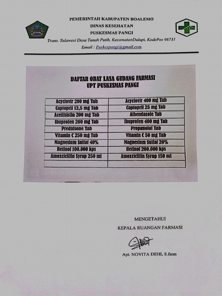 Daftar Obat Lasa Fix Skli | PDF