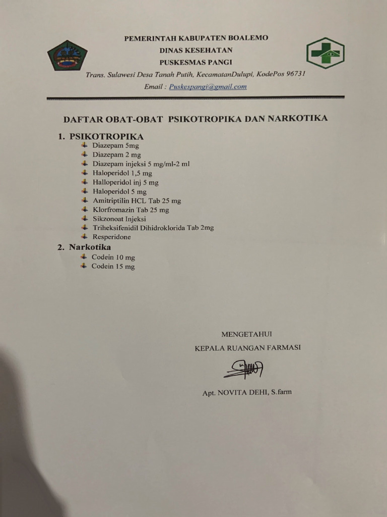 Daftar Obat Psikotropika Dan Narkotika | PDF