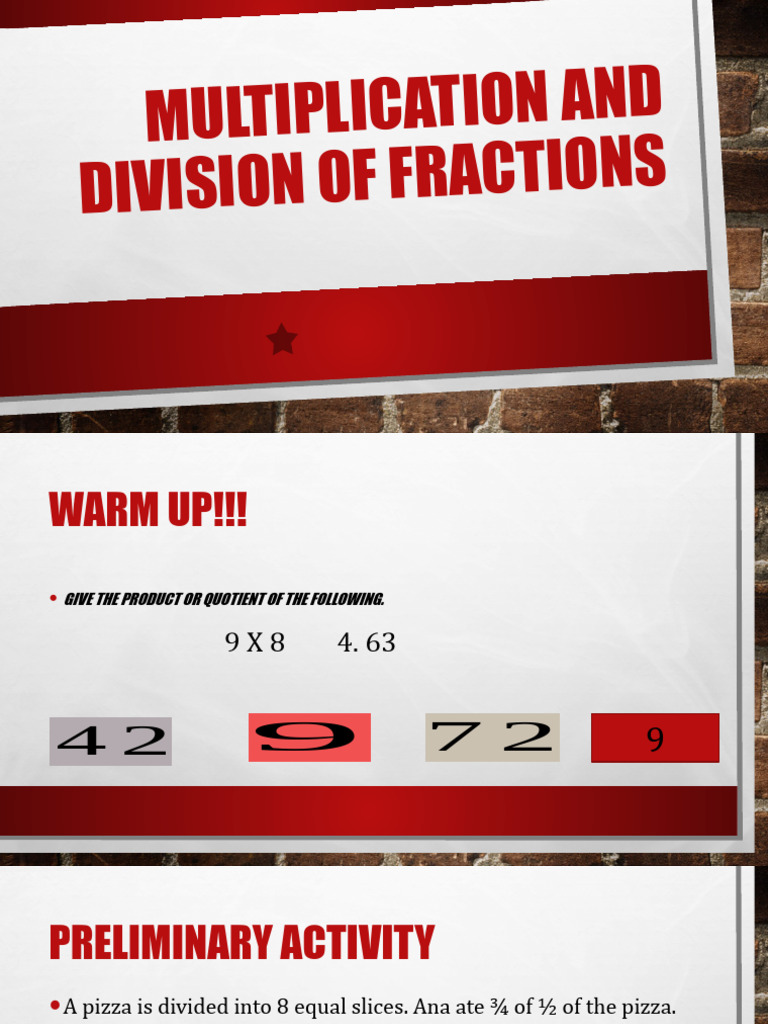 Fraction Multiplication and Division Guide | PDF | Self-Improvement