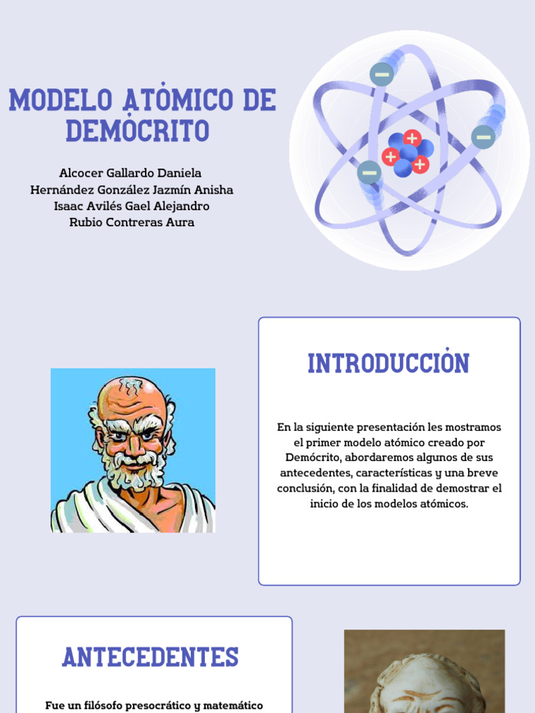 Presentación de Química Modelo de Democrito | PDF
