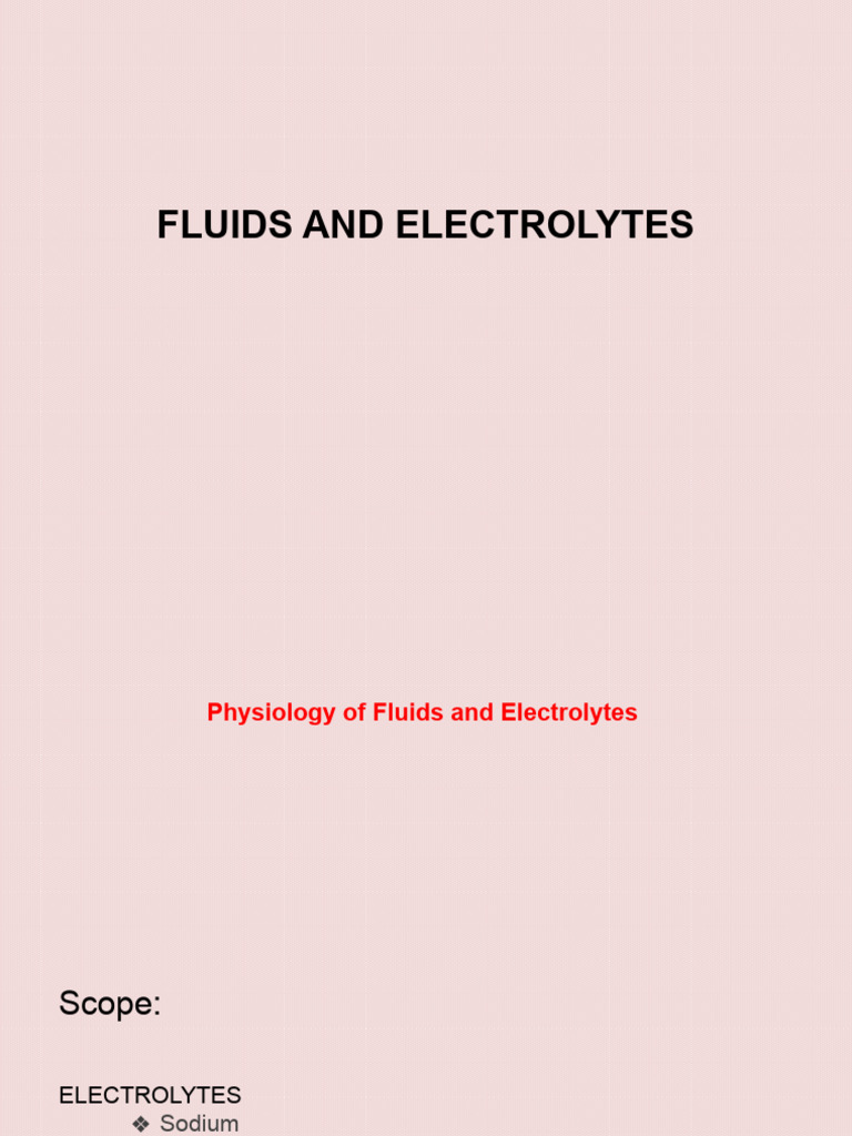 PEDIA REPORT - Fluids and Electrolytes | PDF | Kidney | Medical Specialties