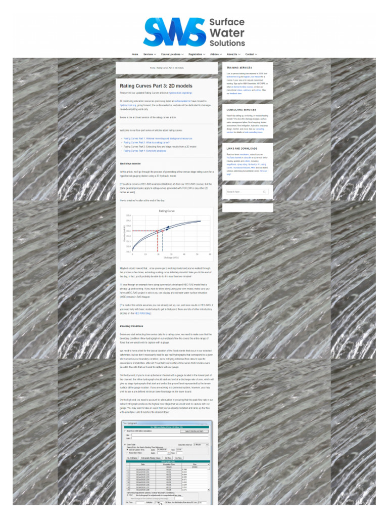 Rating Curves 2D Models | PDF