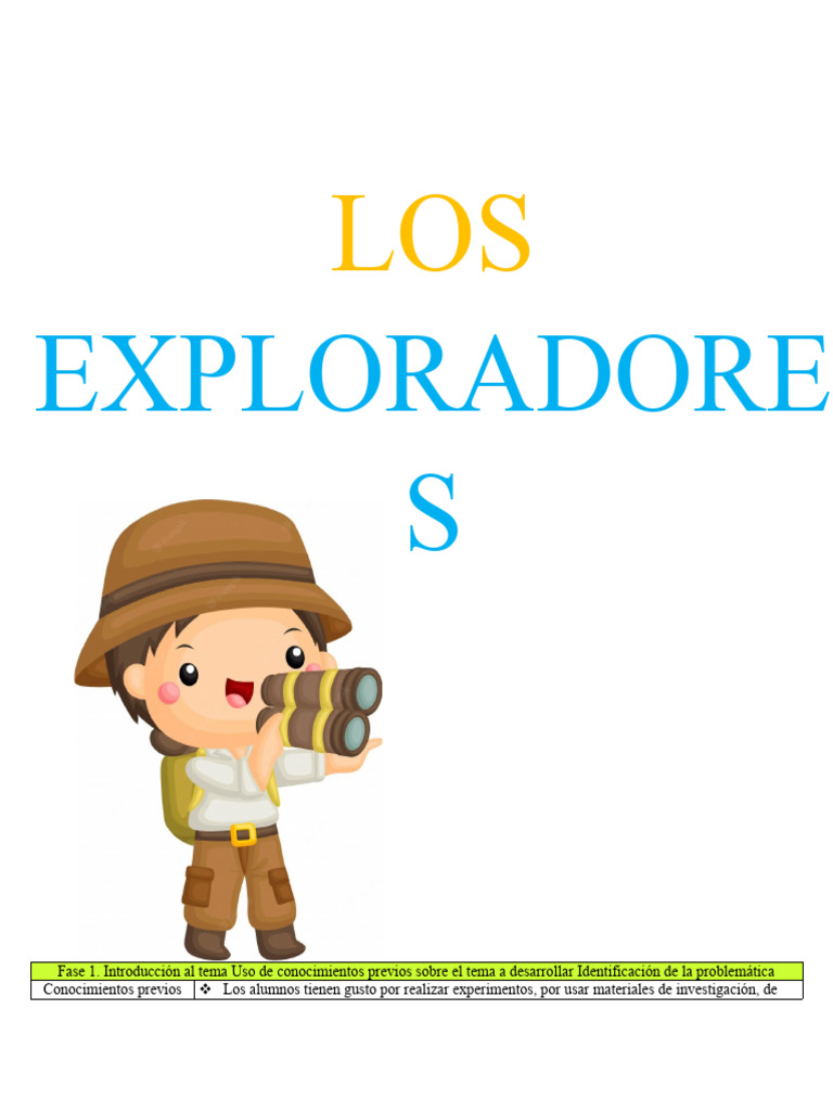 ?SESION 3 PROYECTO STEAM LOS EXPLORADORES? | PDF | Experimentar ...