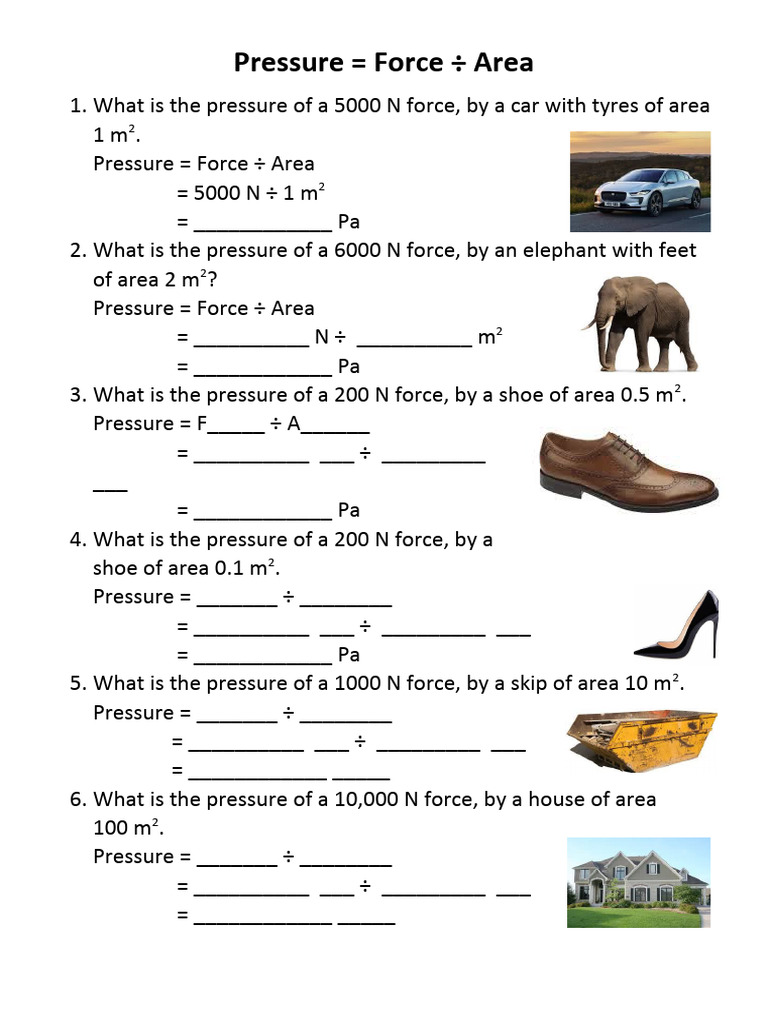 Pressure Worksheet | PDF