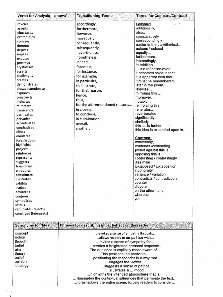 Essay Writing Vocabulary | PDF