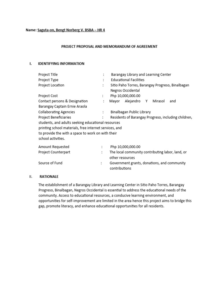 Project Proposal-Saguta-on | PDF | Libraries | Community