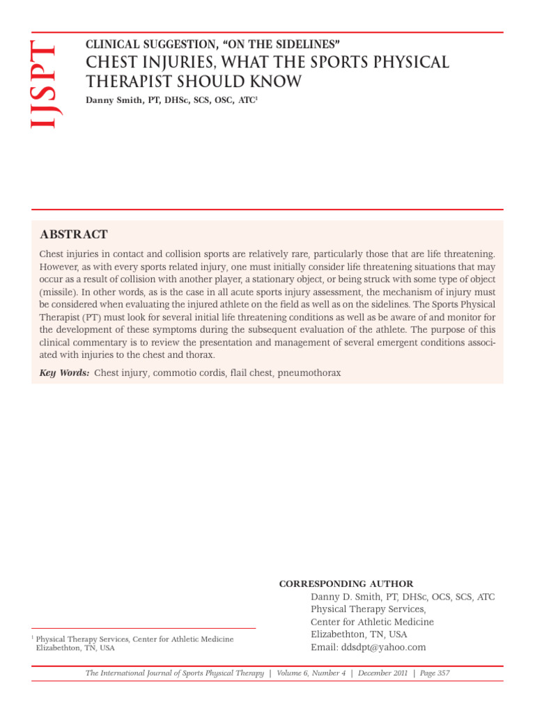Managing Chest Injuries in Sports | PDF | Thorax | Injury