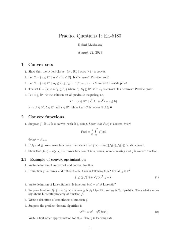 Practice questions-EE5180 | PDF | Algebra | Linear Algebra