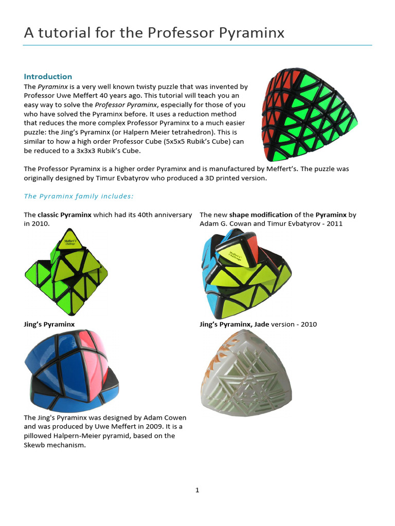 Vulcano Professor Pyraminx 2010 Meffert S | PDF | Recreational ...