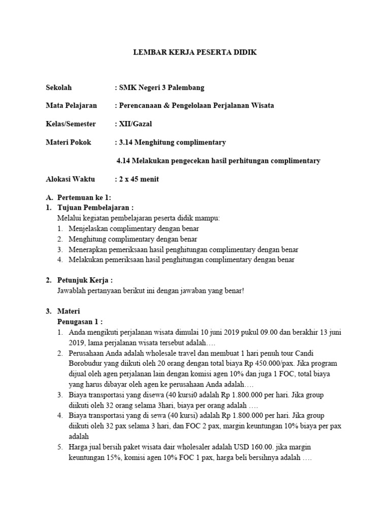 LKPD KD 3.14 P3W | PDF