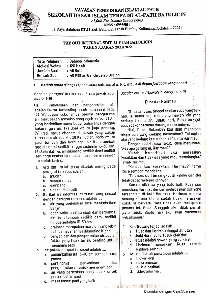 Bahasa Indo Tryout | PDF