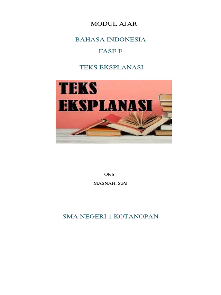 Modul Ajar Teks Eksplanasi | PDF | Seni & Disiplin Bahasa