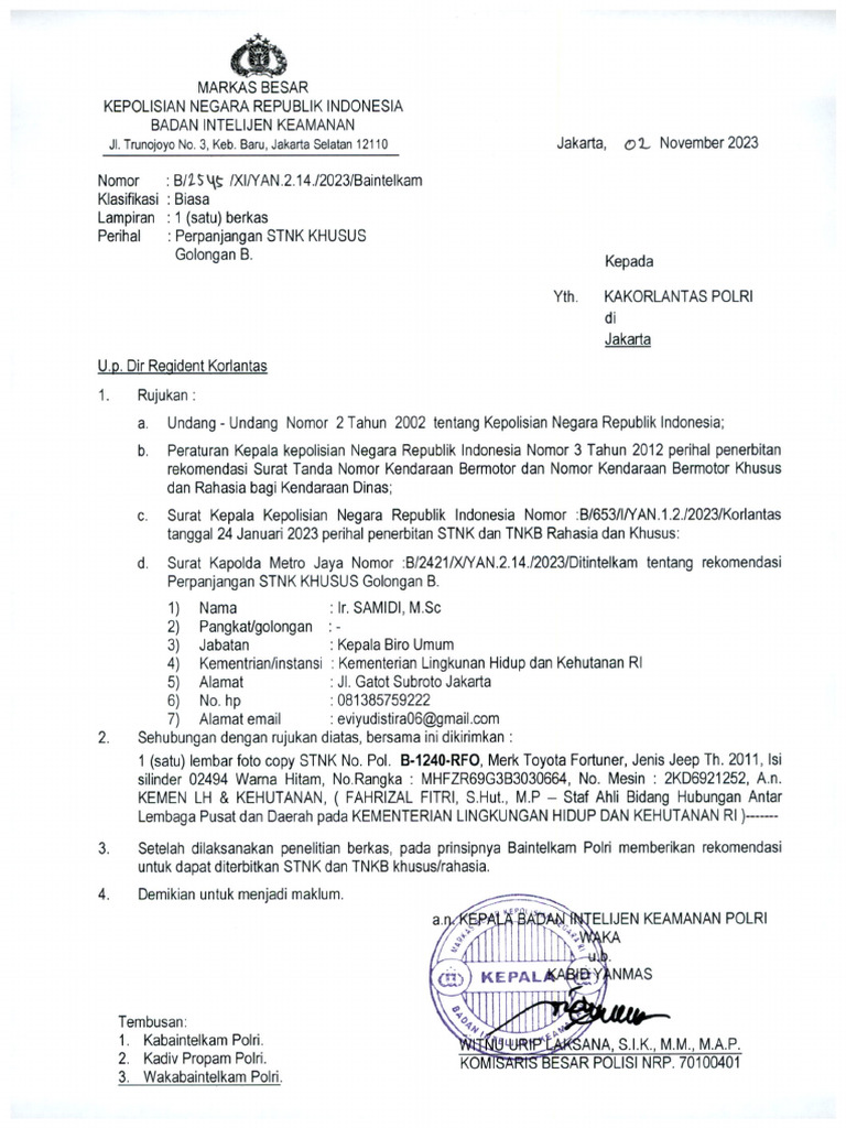 No. Pol. B-1240-RFO | PDF