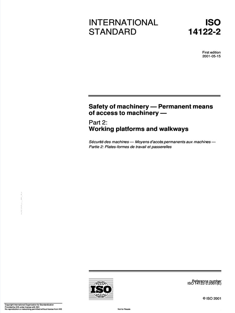 iso-14122-part-2 Plataformas de trabajo y pasarelas | PDF ...