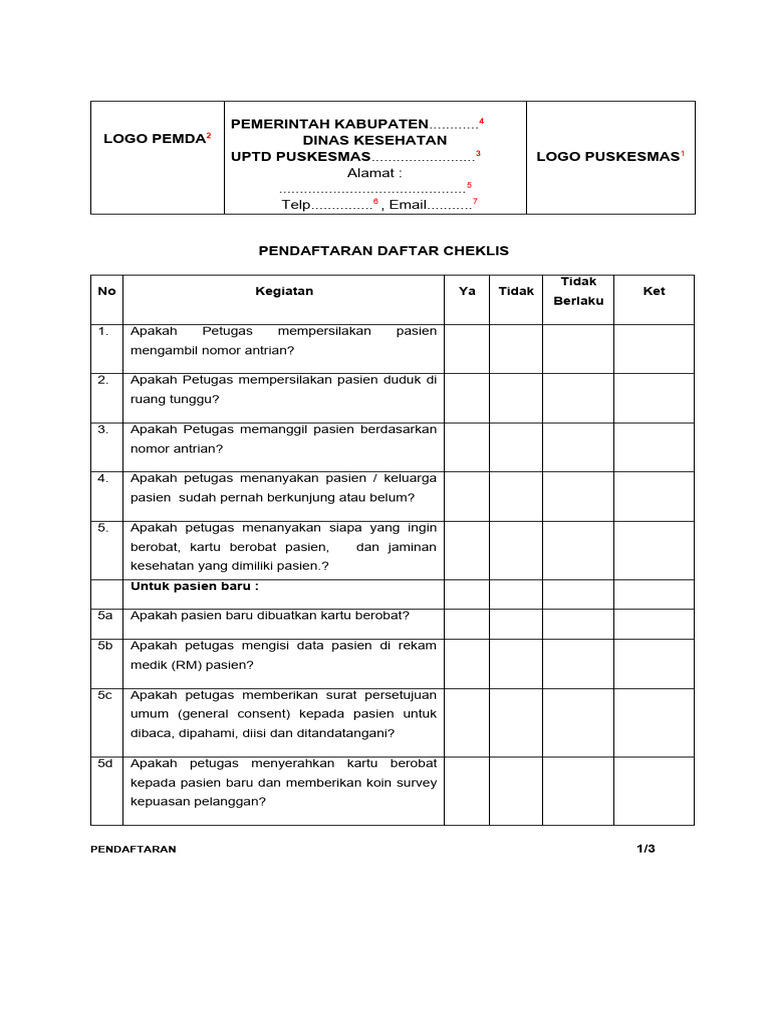 3112 Daftar Checklist Pendaftaran | PDF