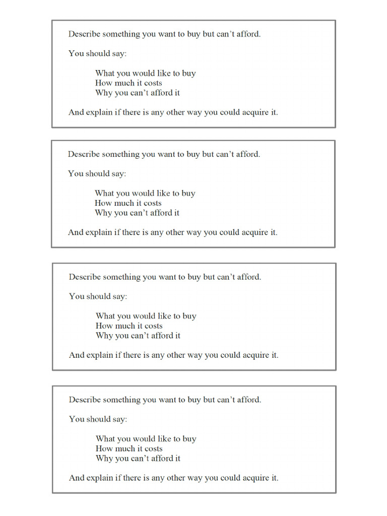 Speaking Part 2 Topic Card | PDF