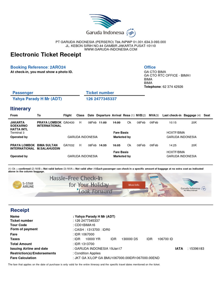 Your Electronic Ticket Receipt | PDF | Transport | Aviation