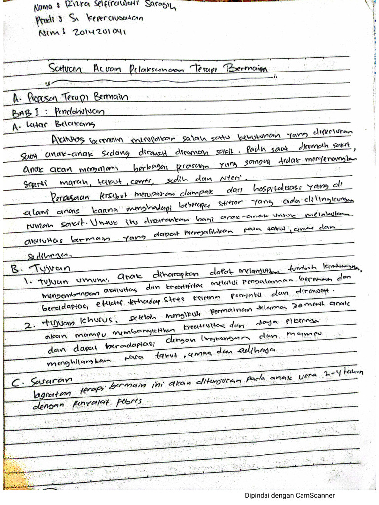 Proposal Terapi Bermain Pdf