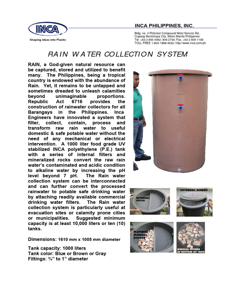 Inca Brochure - Rain Water Collection System | PDF