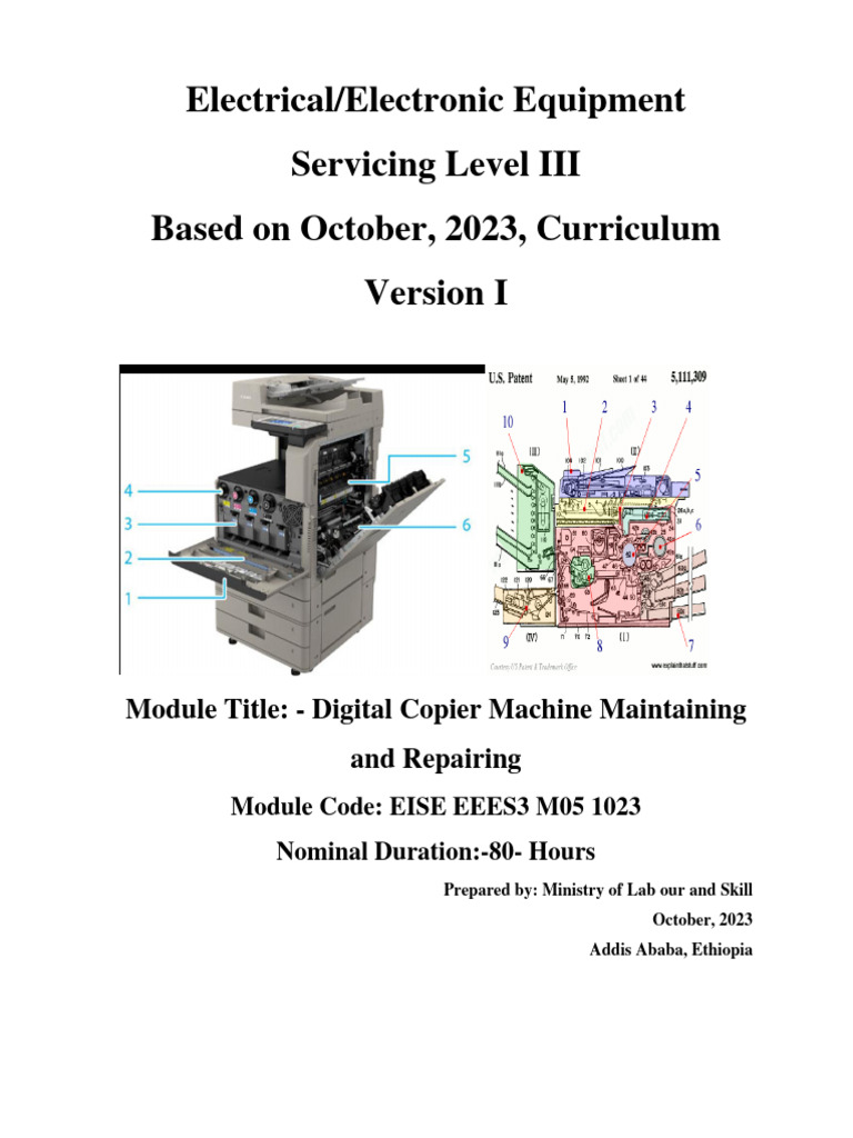 TTLM Digital Copier Machine Maintaining and Repairing | PDF ...