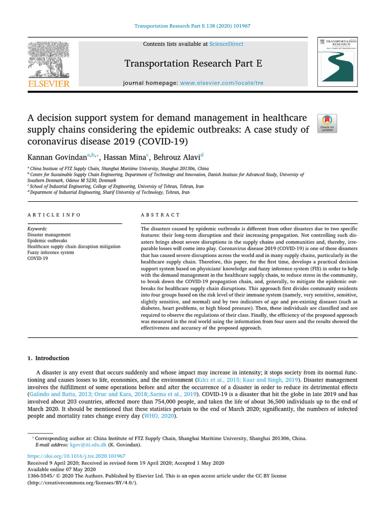 Transportation Research Part E: Sciencedirect | PDF | Fuzzy Logic ...