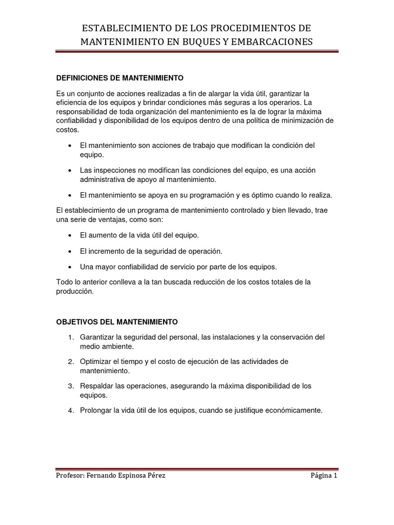 Mantenimiento en Buques y Embarcaciones | PDF | Rodamiento (Mecánico) | Ingeniería de confiabilidad