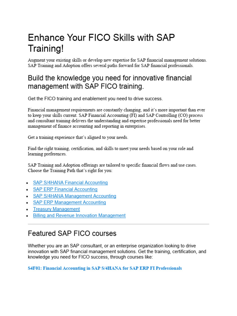 FICO Training | PDF | Management Accounting | Accounting