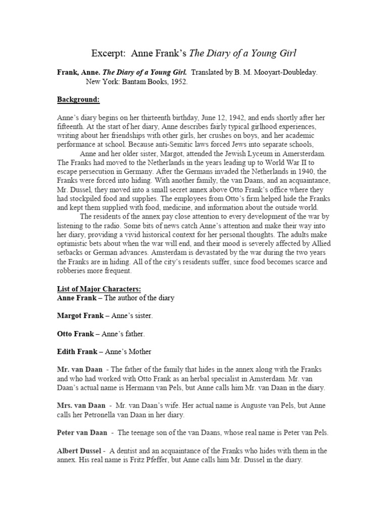 Diary of Anne Frank | PDF | Anne Frank