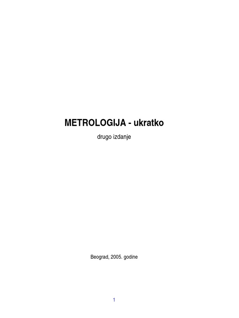 METROLOGIJA - Ukratko | PDF