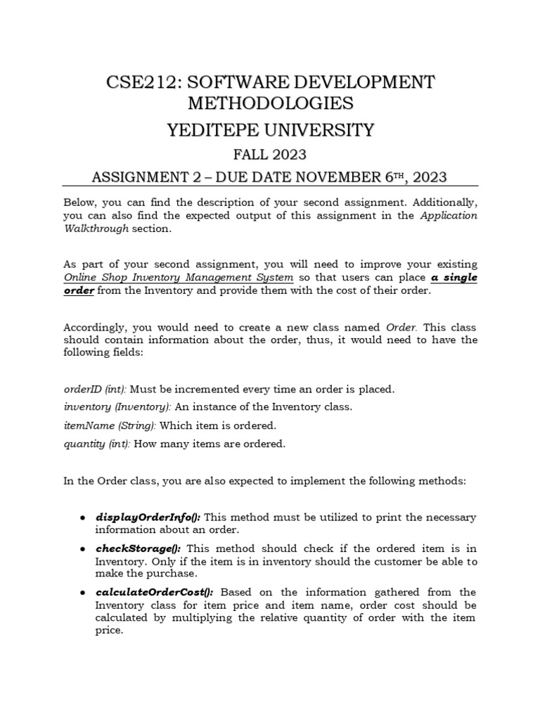 CSE 212 Assignment II | PDF | Menu | Inventory