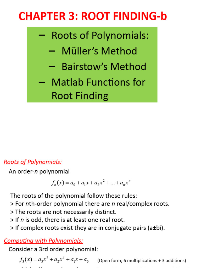 ES272 ch3b | PDF | Zero Of A Function | Polynomial