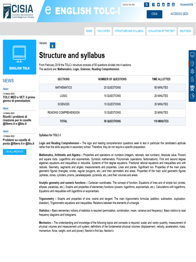 Structure and Syllabus - Cisia | PDF | Trigonometric Functions | Area