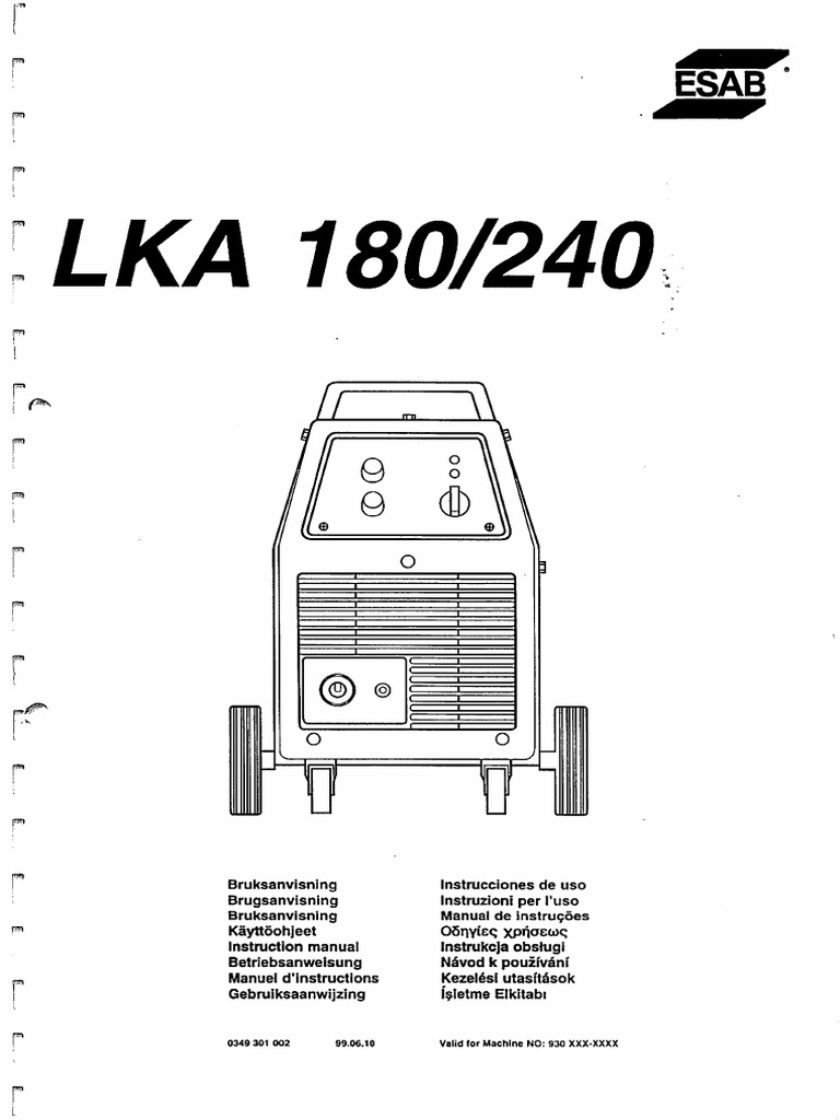 Esab Lka180-240 | PDF