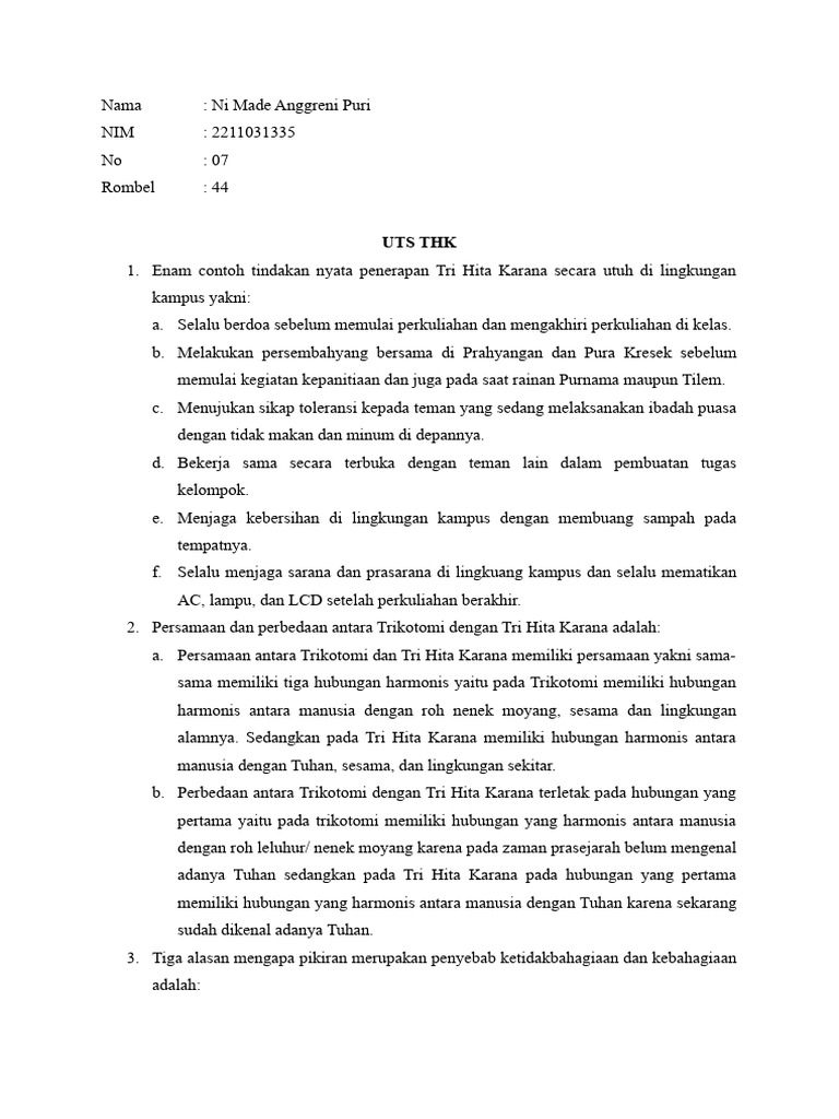 Penerapan Tri Hita Karana di Kampus | PDF