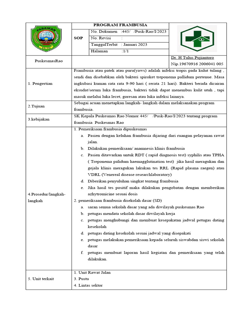 Sop Frambusia OKE | PDF