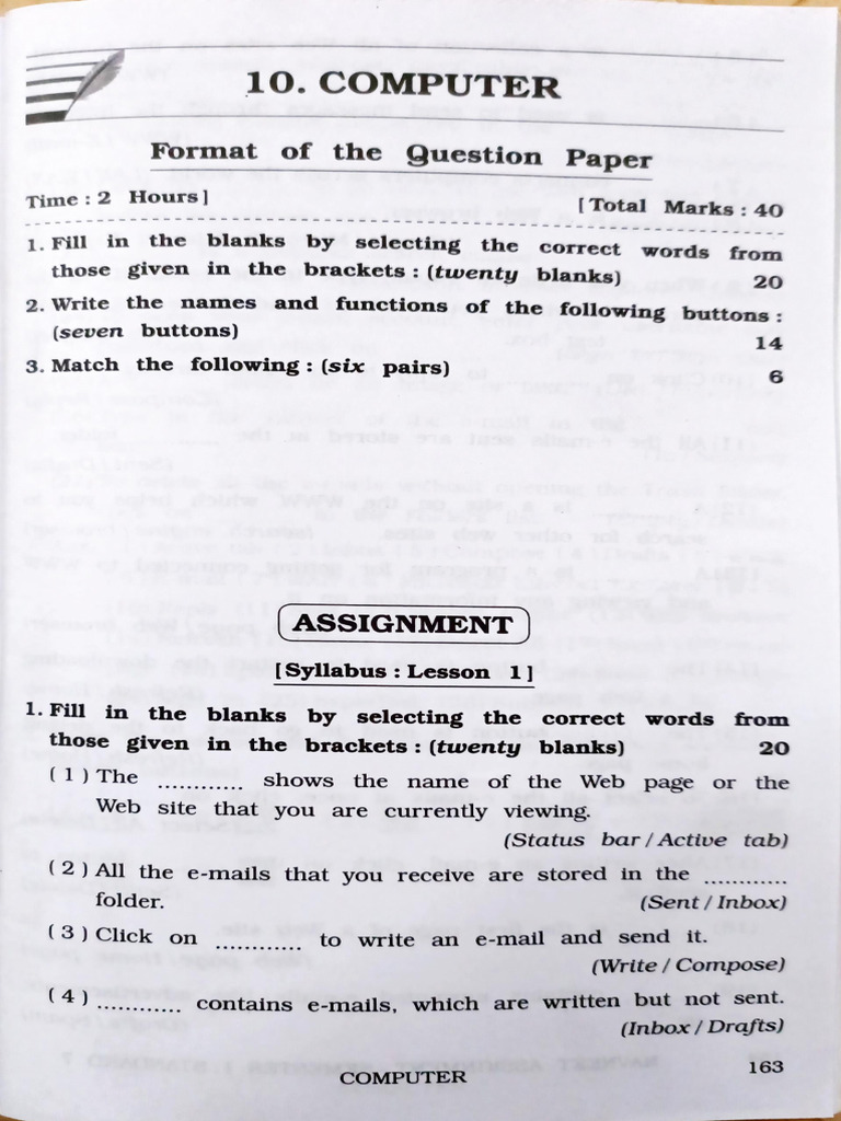 Std. 7 Computer Assignment | PDF