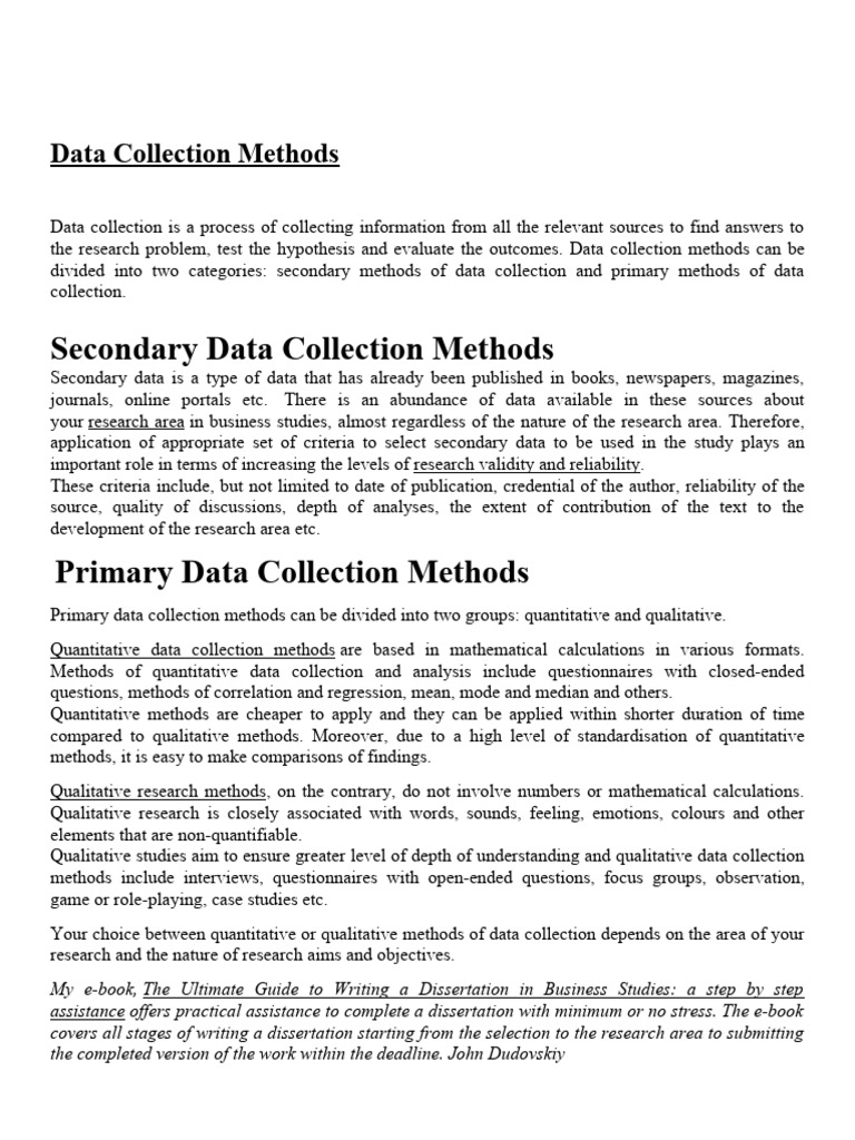 Data Collection Methods | PDF | Qualitative Research | Quantitative ...
