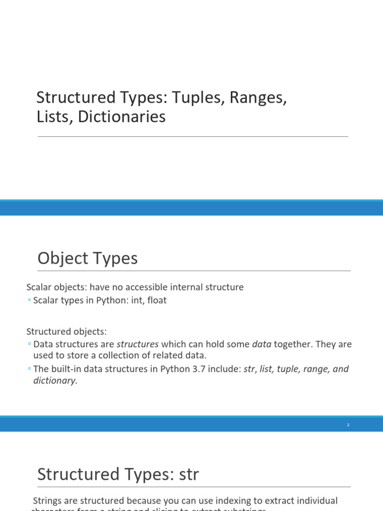 06 StructuredTypes | PDF | String (Computer Science) | Variable (Computer Science)