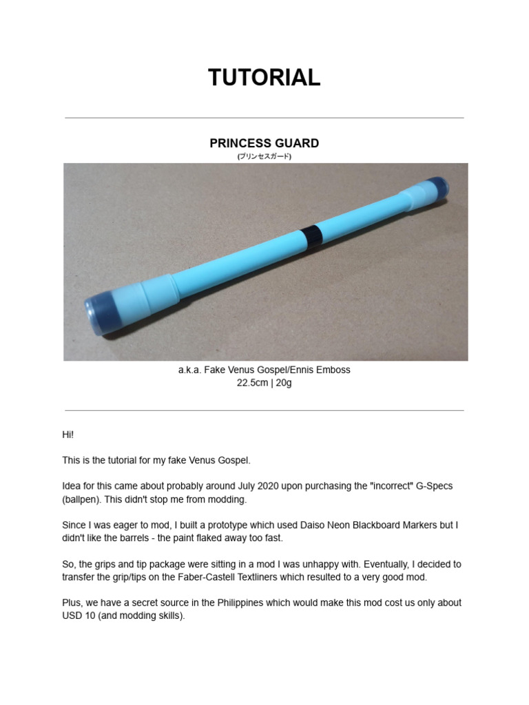 DIY Princess Guard Mod Tutorial | PDF | Automotive Technologies ...
