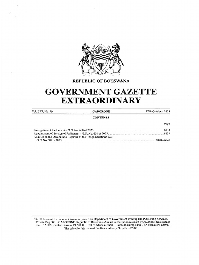 Government Gazette | PDF